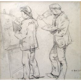 arthur briët komische tekening zwartkrijt