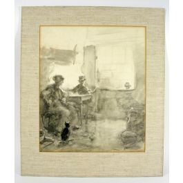 arthur briët komische tekening zwartkrijt