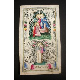 Handgeschilderd-devotieprentje-(santje)-met-St.-Hermanus-en-de ...