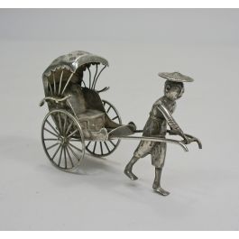 Miniatuur zilveren silver rickshaw china