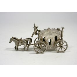 miniatuur zilveren koets dolls house carriage miniature silver