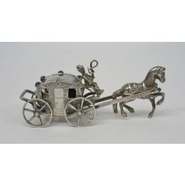 miniatuur zilveren koets dolls house carriage miniature silver